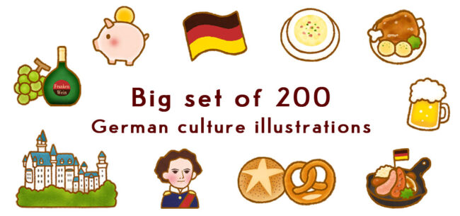 Big set of 200 German culture illustrations ① (1–57) - RIKA MUSEUM
