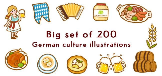 Big set of 200 German culture illustrations ③ (113–152) - RIKA MUSEUM